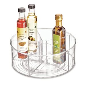 idesign recycled plastic lazy susan turntable organizer pantry, bathroom, general storage and more, the linus collection, 11.5″, clear