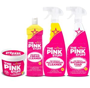 stardrops – the pink stuff – ultimate bundle – the miracle cleaning paste, multi-purpose spray, cream cleaner, bathroom spray (1 cleaning paste, 1 multi-purpose spray, 1 cream cleaner, 1 bathroom foam cleaner)