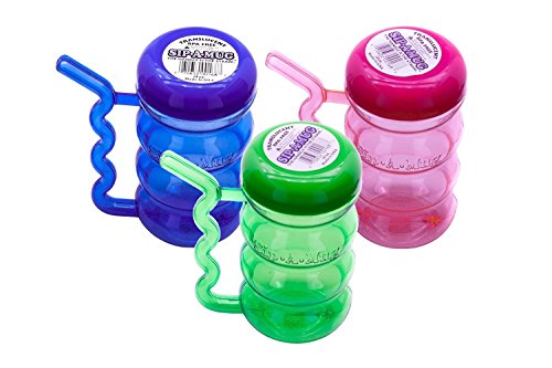 Arrow Sip-A-Mug Translucent Plastic Bottle with Built in Straw Handle, 14oz- Neon Pink, Neon Blue and Neon Green (3 Pack)