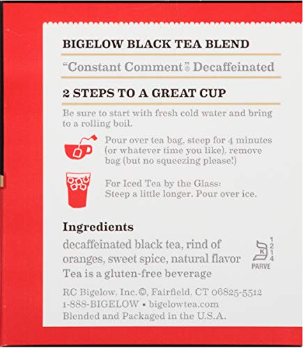 Bigelow Decaffeinated Constant Comment Black Tea, 20 Count (Pack of 6), 120 Total Tea Bags