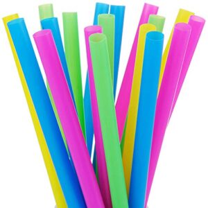 alink 100 extra large plastic bubble tea smoothie straws, 1/2″ wide x 8 1/2″ long wide boba straws