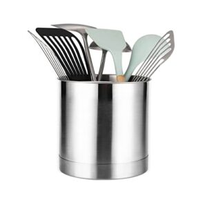 KSENDALO Jombo Steel Holder Utensil Crock 7inch Tall,Utility Sturdy Heavy Large Utensils Holder Stainless Silverware Holder for Kitchen Home and Office…