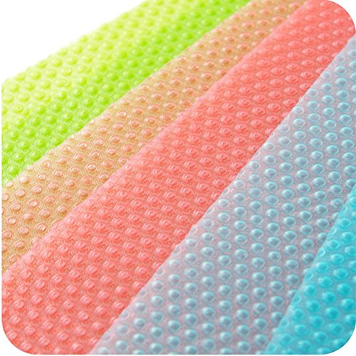 seaped 5 Pcs Refrigerator Mats,EVA Refrigerator Liners Washable Can Be Cut Refrigerator Pads Fridge Mats Drawer Table Placemats,Shelves Drawer Table Mats,Size 17.6"x11.3",Red/1 Green/2 Blue/2