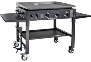 blackstone 36 inch gas griddle cooking station 4 burner flat top gas grill propane fuelled restaurant grade professional 36” outdoor griddle station with side shelf (1554)