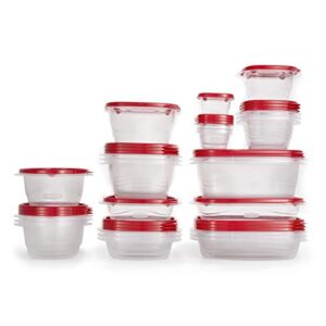 rubbermaid takealongs food storage containers, 52 pieces, ruby red