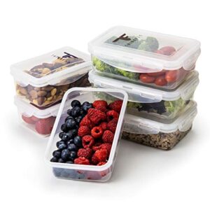 thinkfit meal prep containers, bpa free – airtight food storage containers best for meal prepping & portion control – reusable, stackable, microwavable, dishwasher & freezer safe (6 piece set)