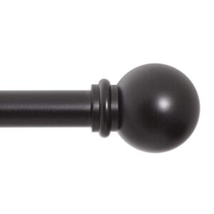 kenney chelsea 5/8″ standard decorative window curtain rod, 48-86″, black