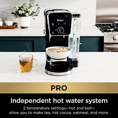 Ninja CFP301 DualBrew Pro System 12-Cup Coffee Maker, Single-Serve for Grounds & K-Cup Pod Compatible, 4 Brew Styles, Frother, 60-oz. Water Reservoir with Separate Hot Water Dispenser & Carafe, Black