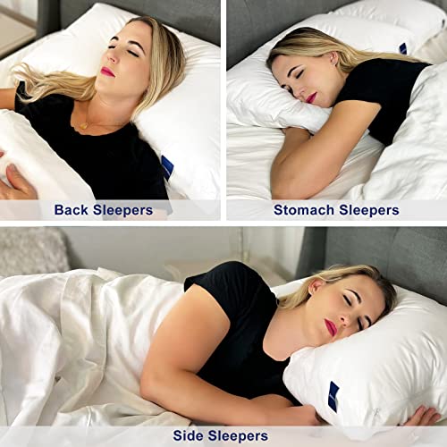 ACCURATEX Premium Bed Pillows King Size Set of 2, Shredded Memory Foam Pillow Hybrid with Fluffy Down Alternative Fill Removable Cotton Cover, Adjustable Firm Pillow for Side,Back,Stomach Sleepers