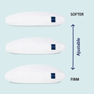 ACCURATEX Premium Bed Pillows King Size Set of 2, Shredded Memory Foam Pillow Hybrid with Fluffy Down Alternative Fill Removable Cotton Cover, Adjustable Firm Pillow for Side,Back,Stomach Sleepers