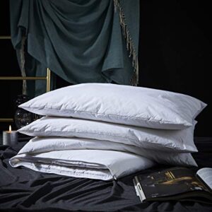 three geese adjustable layer goose feather pillow,assembled bed pillow,100% soft cotton cover,good for side and back stomach sleeper, standard/queen size,packaging include 1 pillow.