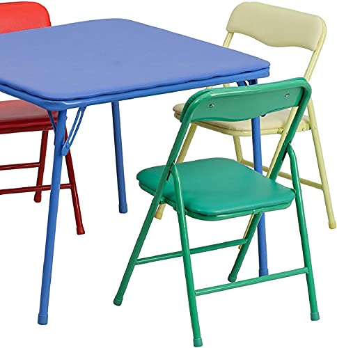 Flash Furniture Kids Colorful 5 Piece Folding Table and Chair Set