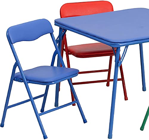 Flash Furniture Kids Colorful 5 Piece Folding Table and Chair Set