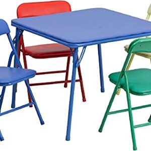 Flash Furniture Kids Colorful 5 Piece Folding Table and Chair Set