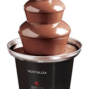 Nostalgia Electric Chocolate Fondue Fountain, 24-Ounce, 3-Tier Set, Fountain Machine for Cheese, Melting Chocolate, Liqueurs, Black