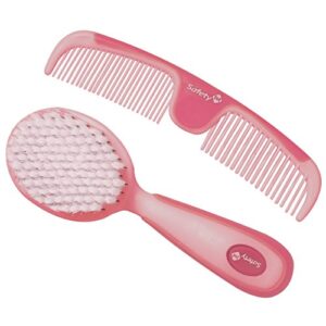 safety 1st easy grip brush and comb, raspberry