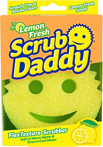 Scrub Daddy Sponge - Lemon Fresh Scent - Scratch-Free Multipurpose Dish Sponge - BPA Free & Made with Polymer Foam - Stain & Odor Resistant Kitchen Sponge (1 Count)