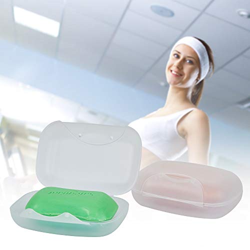 Soap Box Holder, 2-Pack Soap Dish Soap Savers Case Container for Bathroom Camping Gym Vonpri (Clear)