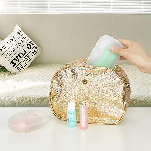 Soap Box Holder, 2-Pack Soap Dish Soap Savers Case Container for Bathroom Camping Gym Vonpri (Clear)