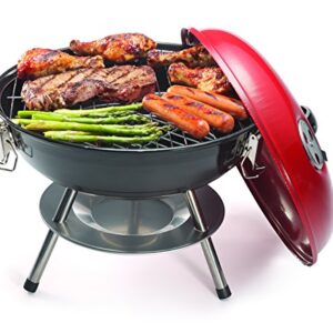 Cuisinart CCG190RB Inch BBQ, 14" x 14" x 15", Portable Charcoal Grill, 14" (Red)