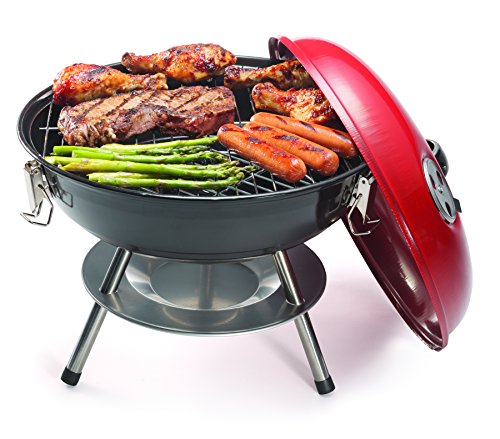 Cuisinart CCG190RB Inch BBQ, 14" x 14" x 15", Portable Charcoal Grill, 14" (Red)