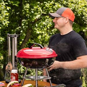 Cuisinart CCG190RB Inch BBQ, 14" x 14" x 15", Portable Charcoal Grill, 14" (Red)