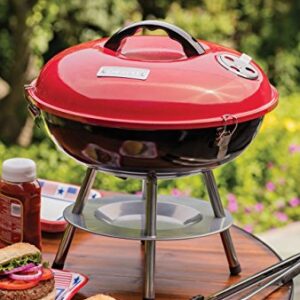 Cuisinart CCG190RB Inch BBQ, 14" x 14" x 15", Portable Charcoal Grill, 14" (Red)