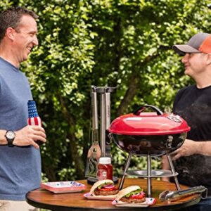 Cuisinart CCG190RB Inch BBQ, 14" x 14" x 15", Portable Charcoal Grill, 14" (Red)