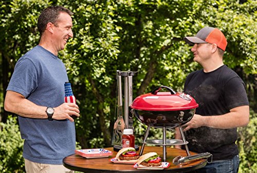 Cuisinart CCG190RB Inch BBQ, 14" x 14" x 15", Portable Charcoal Grill, 14" (Red)