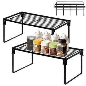 jopbeng stackable metal kitchen storage shelves, cabinet storage shelf rack, cabinet shelves and paper towel holder for pantry shelf bathroom cupboard organizers and storage