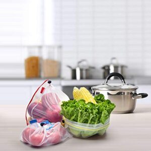 Mipruct 24 pack Reusable Produce Bags,Reusable produce bags for grocery,mesh bags See-Through and Washable Grogery Bags with 3 Sizes useful for storage fruits,vegetables,toys……