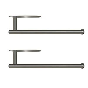 paper towel holder under cabinet, 2 pcs kitchen wall mount stainless steel roll paper towel rack