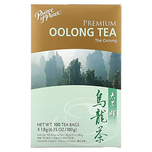 Prince of Peace Organic Oolong Tea, 100 Tea Bags – 100% Organic Black Tea – Unsweetened Black Tea – Lower Caffeine Alternative to Coffee – Herbal Health Benefits