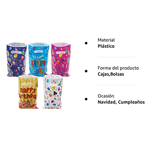 saizone 25 Pcs Kids Party Favors Bags, Birthday Goodie Candy Bags, Party Goody Favor Bags for Kids Birthday, Bolsitas Bolsas para Dulces de Cumpleaños, Loot Bags for Kids Birthday Party