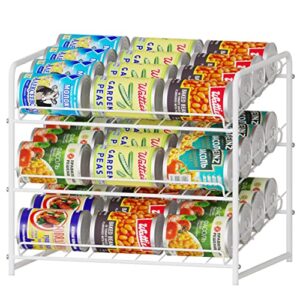 simple trending can rack organizer, stackable can storage dispenser for kitchen cabinet or pantry, white