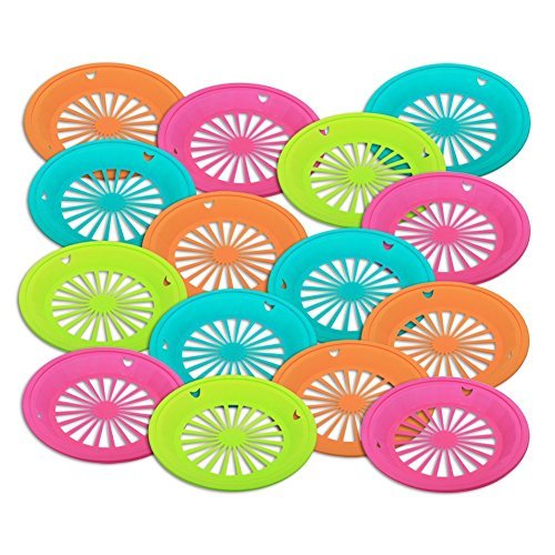 1 Dozen of Reusable Plastic Holders for 9" Paper Plates Bright Colors