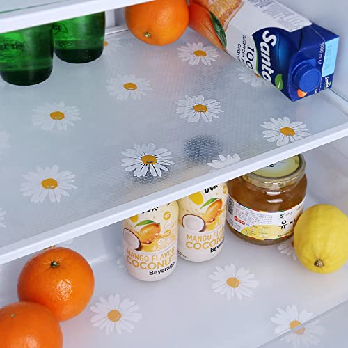 INNOLITES 9 Pcs Refrigerator Liners, 17.7"x11.8" Washable Non-Slip EVA Fridge Liner, Refrigerator Shelf Liners-BPA Free, for Fridge Glass Shelf Cabinet Drawer Mats (Orange)