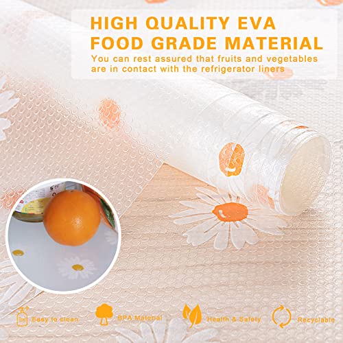 INNOLITES 9 Pcs Refrigerator Liners, 17.7"x11.8" Washable Non-Slip EVA Fridge Liner, Refrigerator Shelf Liners-BPA Free, for Fridge Glass Shelf Cabinet Drawer Mats (Orange)