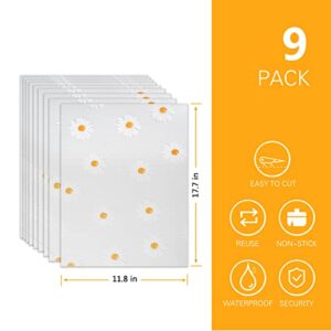 INNOLITES 9 Pcs Refrigerator Liners, 17.7"x11.8" Washable Non-Slip EVA Fridge Liner, Refrigerator Shelf Liners-BPA Free, for Fridge Glass Shelf Cabinet Drawer Mats (Orange)