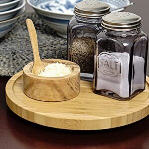 RSVP International Tool Crock Turntable Lazy Susan, Bamboo, 8.25" | Handy in Cabinets or on Counters | Rotating Base with Sturdy Lip | Organize Spices & Small Bottles