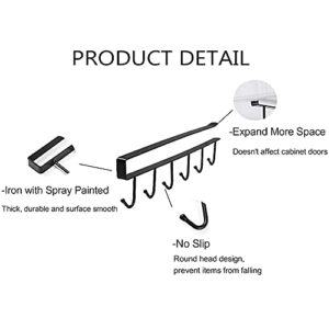 Mug Hook Display Cup Storage Organizer Hanger Rack and Scarf Hanging Hook Rack Holder Under Cabinet Closet Without Drilling (White)