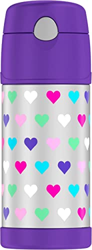 Thermos Funtainer 12 Ounce Bottle, Purple Hearts