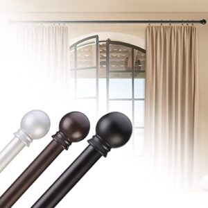 Curtain Rods for windows 32-48 inch, 5/8 inch Diameter Metal Standard Decorative Curtain Rod Set, Small Adjustable Telescoping Curtain Rod, Matte Black