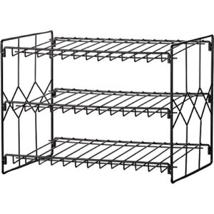 collections etc can storage organizer rack, 3-tier storage and space saving pantry or kitchen solution, black