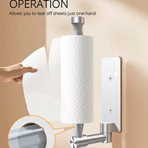 𝙉𝙤.𝟭 VICSEED Adjustable Paper Towel Holder Under Cabinet [One Hand Tear Off] Paper Towel Holder Wall Mount [Versatile Rotatable] Paper Roll Holder for Kitchen Bathroom Toilet RVs (Adhesive, Screw)