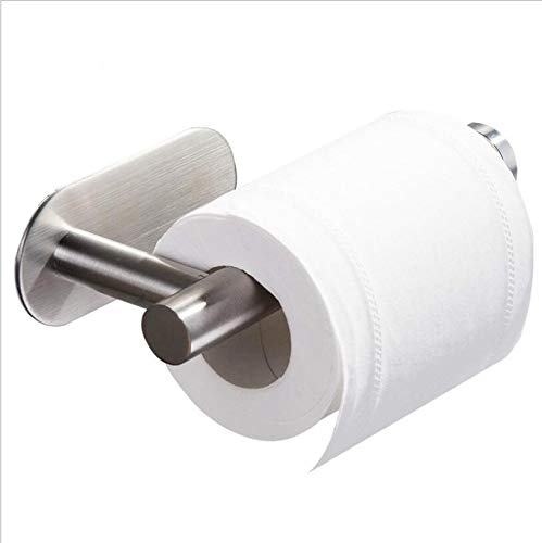 DGWHYC Toilet Paper Holder, 3M Toilet Paper Holder no Drilling for Bathroom and Washroom, SUS304 Stainless Steel Brushed Nickel (Silver), DG-TPA22