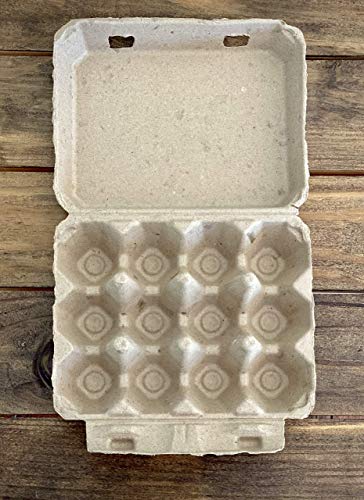 Vintage Blank Egg Cartons- Classic 3x4 Style Holds 12 Large Eggs, Sturdy Design Made from Recycled Cardboard (25)