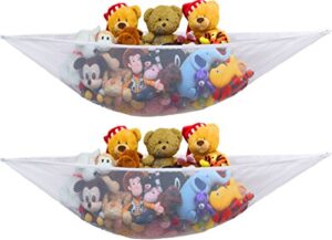 2 pk – simplehouseware stuffed animal jumbo toy storage hammock