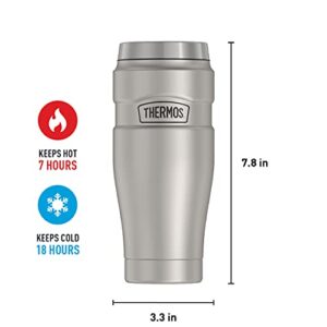 THERMOS Stainless King Vacuum-Insulated Travel Tumbler, 16 Ounce, Matte Steel