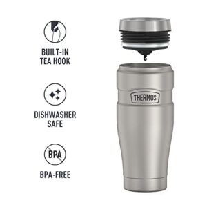 THERMOS Stainless King Vacuum-Insulated Travel Tumbler, 16 Ounce, Matte Steel